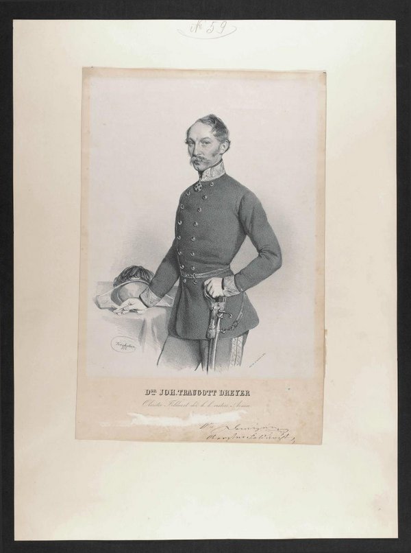 Porträt von Johann Traugott Dreyer von der Iller in Militäruniform